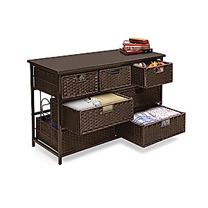 August Collection Wide Seven Basket Drawer Storage Unit