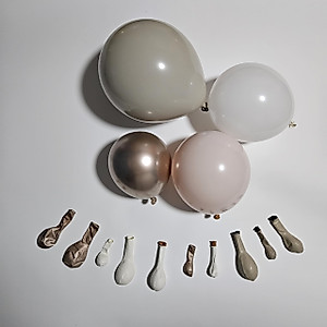 Fealixgener 110PCS Neutral Nude Balloon Garland Arch Kit Champagne Gold Balloons Double Stuffed tan cream balloons Neutral beige balloons for Baby Bridal Shower Birthday Party