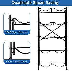 ULTRAHOME 5 Gallon Water Bottle Rack Storage, 5-TIRE Water Bottle Holder Organizer, 5 Gal Water Bottle Jug Rack for 10 of 5 Gallon Water Bottle, High-Purity Q345 Steel Material