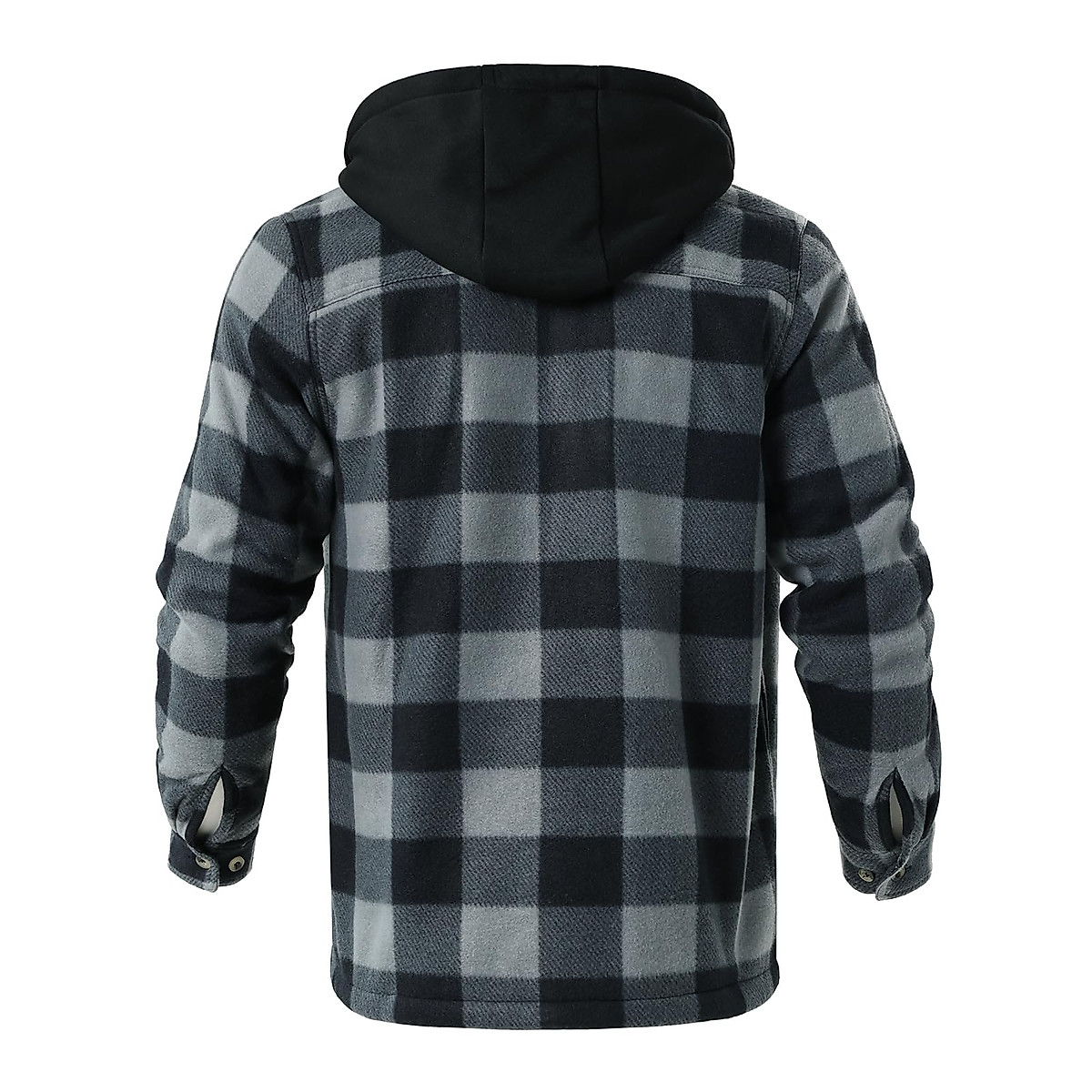 Facitisu Flannel Shirt for Men Zip Up Fleece Warm Plaid Sherpa Lined Hoodie Jacket Big and Tall Winter Coats