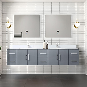 Bell+Modern Sonoma 84 in. W x 22 in. D Dark Grey Double Bath Vanity and Cultured Marble Top