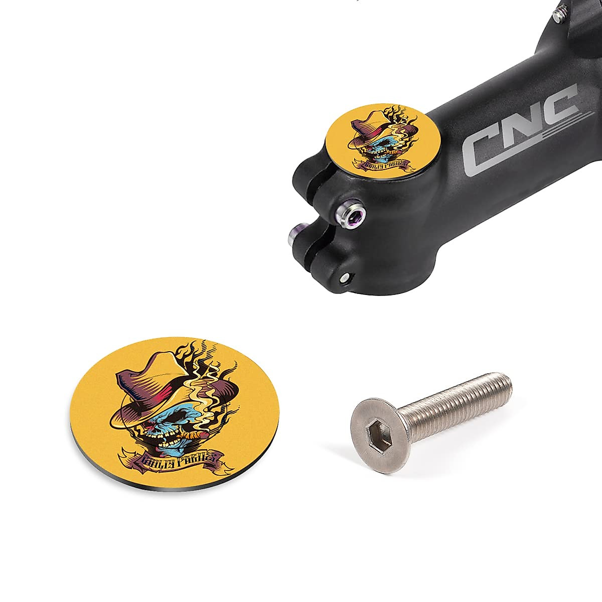 CNC Bike Headset Top Cap with Bolts，MTB Headset Cap for Bicycle Road Bike 1 1/8 Stems and Forks，Green