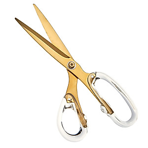 russell+hazel Acrylic Scissors, Left or Right Hand, Clear and Gold-Toned, 9”