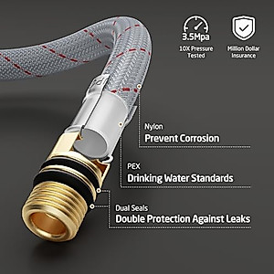 KES Black Bathroom Faucet 8 Inch Widespread Bathroom Faucet 3 Hole Vanity Faucet with Supply Hoses SUS 304 Stainless Steel Matte Black, L4350LF-BK [Fits All States, California Included]