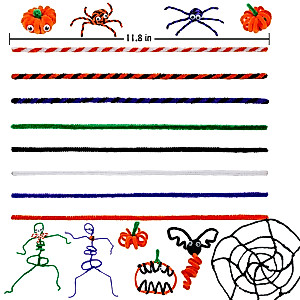Halloween Pipe Cleaners,420 Pcs Halloween Pipe Cleaners Craft Set Including 320Pcs Pipe Cleaners &100Pcs Wiggle Googly Eyes Self Adhesive for Home&School DIY Art Crafts Daily or Halloween Decoration