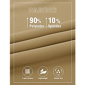 TBMPOY Men's Outdoor Lightweight Hiking Mountain Pants Running Active Jogger Pants Khaki XXL