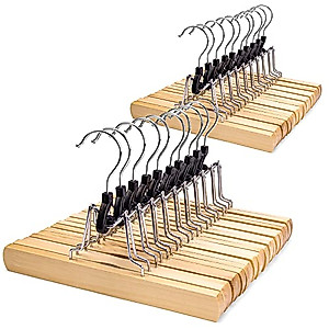 Nature Smile Wooden Clamp Pants Skirt Hair Extension Hangers(20Pcs Natural)