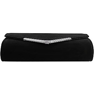 BBjinronjy Women Clutch Purse Evening Bag Prom Handbag With Detachable Chain for Wedding Velvet Elegant (Black)