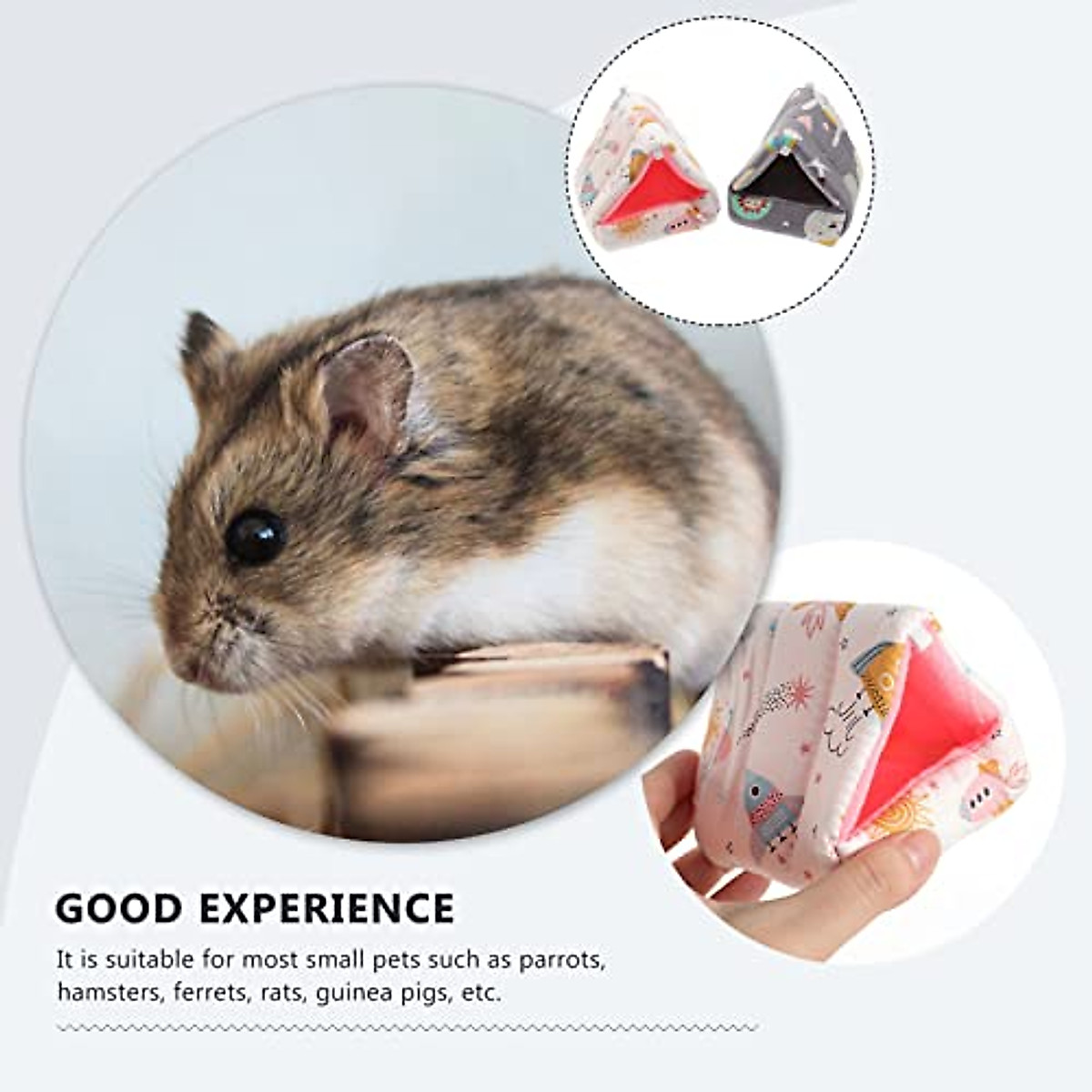 POPETPOP Cute Chinchilla House 2Pcs Hamster Sleeping Bag Rat Hamster House Bed Small Pet Nest Hideout Pouch Winter Sack Cage Nest Bed for Guinea Pig Squirrel Ferret Chinchilla Style1