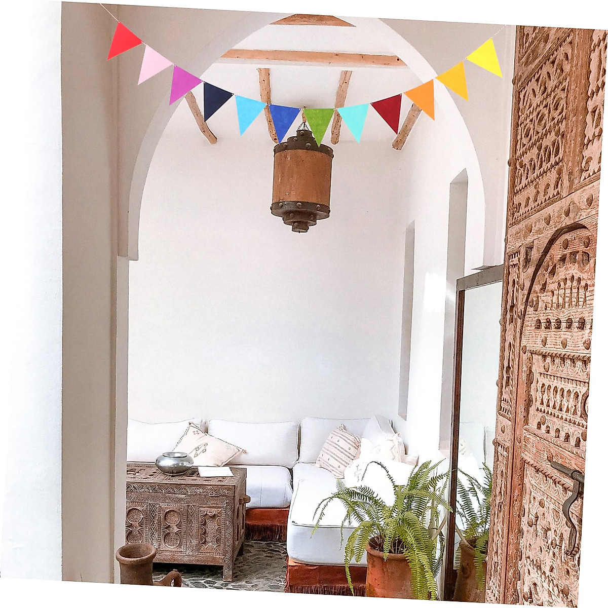 Abaodam 36 Pcs Triangle Felt Flag Rainbow Banners Birthday Party Banner Triangle Bunting Flag Felt Bunting Baby Shower Banner Fabric Pennant Banners New Year Child Decorations Multicolor