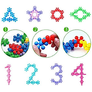 MYMUHUAN 400 Pieces Building Blocks Kids Stem Toys, Montessori Toys for 3 Year Old, Building Blocks for Toddlers, Flower Building Toy Set, Educational Building Toys Discs Interlocking for Preschool