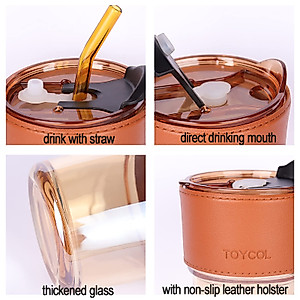 Portable Blender, Type-C Rechargeable Travel Juicer Cup + Glass Tumbler with Straw and Lid