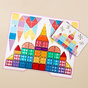 Vibrant Learning Toys Magnetic Tile Storage Bin & Interactive Play-Mat