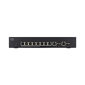Cisco SG300-10PP-K9-NA 10-Port Gigabit PoE+ Managed Switch