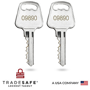 TRADESAFE Lockout Tagout Lock Sets, 10 Red Keyed Alike Safety Padlocks, 2 Keys Per Lock, OSHA Compliant Loto Locks, for Lock Out Tag Out Stations - Premium Grade