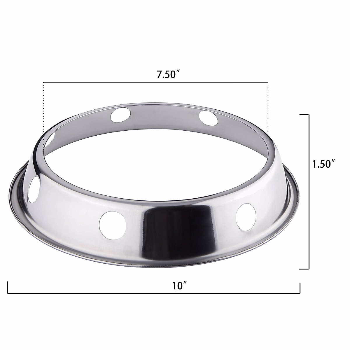 Lake Tian Stainless Steel Wok Ring/Small Metallic Round Bottom Plated Steel Construction Wok Rack Universal Size for Gas Stove Fry Pans (2)