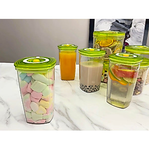 SNUGTOPIA Juices Vacuum Seal Cup - 100% Leak Proof Vacuum Storage Containers for Juice, Milk, Boba, Smoothie, Tea, Kombucha, Vacuum Sealer Juice Bottle