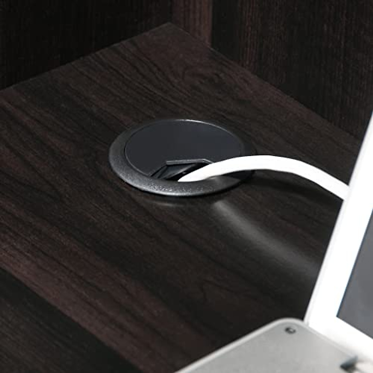 Sauder Beginnings Transitional Desk with Hutch, Cinnamon Cherry finish