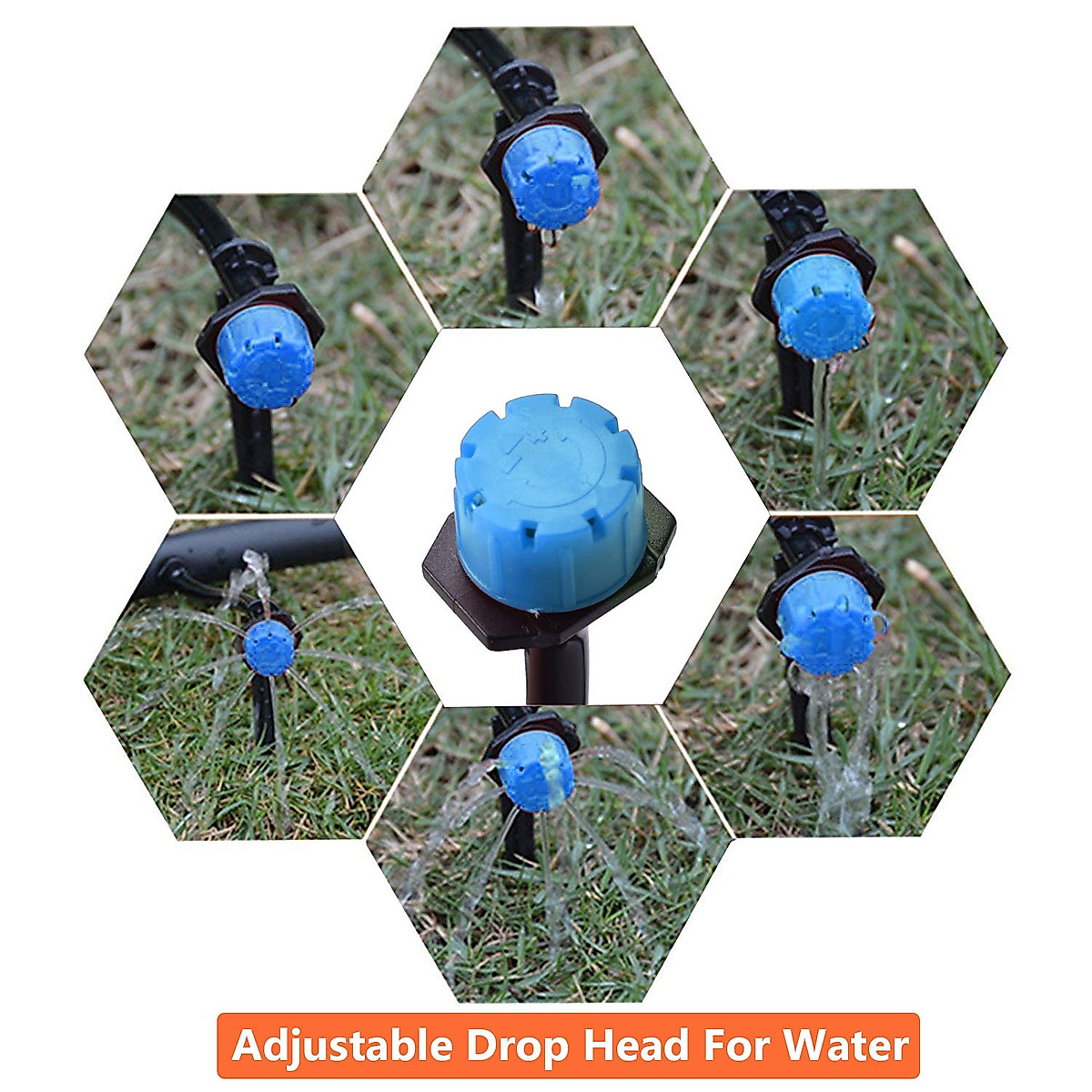 82ft/25m Drip Irrigation Kits, Garden Irrigation Accessories, Automatic Plant Watering System with 1/4” Blank Distribution Tubing Hose, Set for Garden Greenhouse Patio Lawn Flower Bed(Blue)