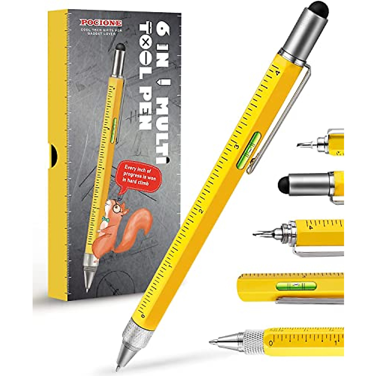 Gifts for Men Unique Multitool Pen - Fathers Day Mens Gifts for Dad Grandpa Husband Tool Pen Cool Gadget for Men Birthday Gifts for Men Who Have Everything, Woodworker Carpenter Construction Tool Gift