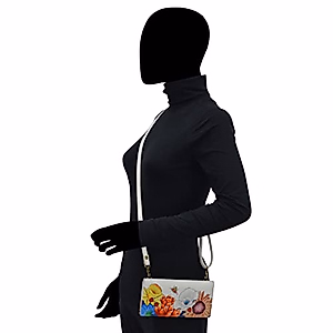 Anna by Anuschka Women's Hand-Painted Genuine Leather Wallet On A String - Floral Melody