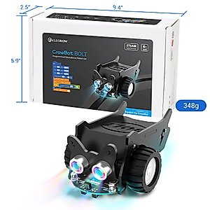 ELECROW STEM Projects Toys for Kids Ages 6+, Coding Robot Kit for Teens Learning Programming, Bulid Robot Toy Car, Electronics & Science Education Toys for Boys and Girls, MicroPython Program