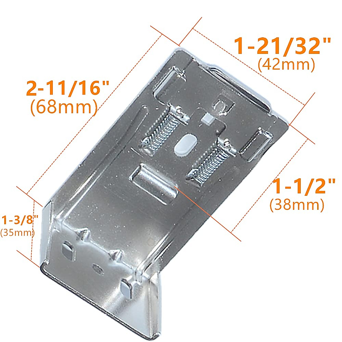 2pcs Mount Spring Bracket 2-11/16" Length Blind Headrail Holder Clips for Vertical Zebra Roman Curtain Roller Shade Shutter Blinds Track with a Pleat 1-1/2"(38mm) in Size Mounting on The Wall