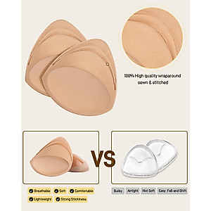 Niidor Self-Adhesive Bra Pads Insert Removable Triangle Push Up Sticky Bra Cups Inserts Breast Lifter for Bikini Swimsuit
