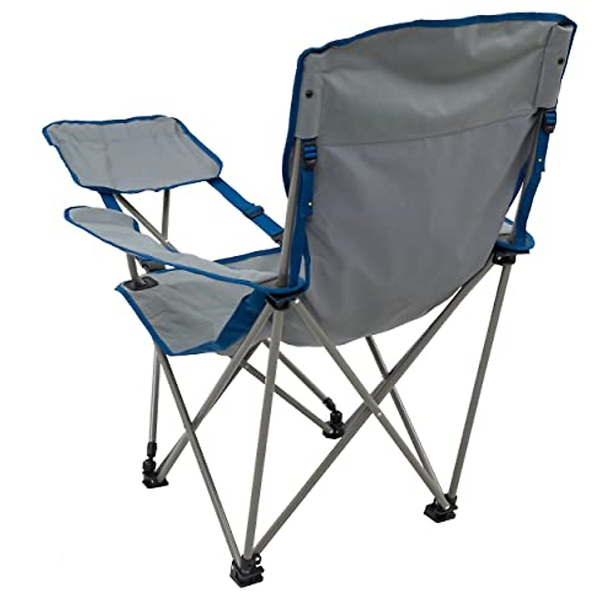 ALPS Mountaineering Escape Lounge Camping Chairs for Adults with Footrest and Adjustable Armrests, Sturdy Steel Frame, Compact Foldable Design, and Carry Bag, Gray/Blue - New