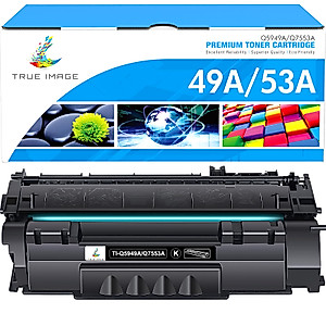 TRUE IMAGE Compatible Toner Cartridge Replacement for HP 49A Q5949A 53A Q7553A 49 Q5949 Used with 1320 1320n 3390 1160 1320tn 1320nw 3392 P2015 P2015dn Printer Ink (Black, 1-Pack)