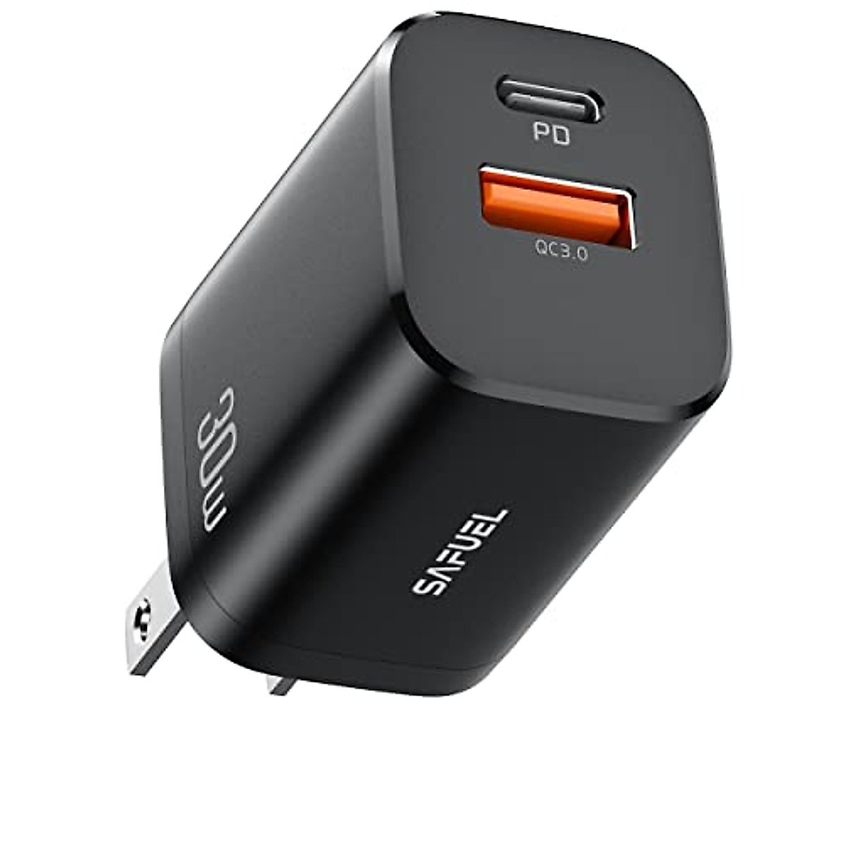 USB C Charger, SAFUEL 30W PD QC 3.0 Fast Charging 2 Ports Wall Charger [USB C+USB A], Quick Charge Power Adapter for iPhone 14 13 12 11 Pro Samsung S21 S20 Note 20 iPad Mini Google LG Tablets AirPods