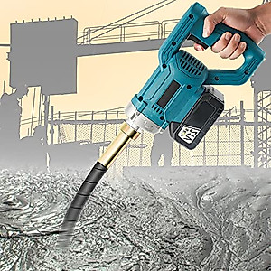 Cordless Hand-held Electric Concrete Vibrator 800W 5000RPM Portable Construction Insertion Vibrator Air Bubbles Remover Level Concrete with 3.3 ft Vibrating Rod, 2 Rechargeable Batteries