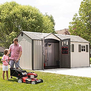 Lifetime 60214 17.5 x 8 Ft. Outdoor Storage Shed, Desert Sand