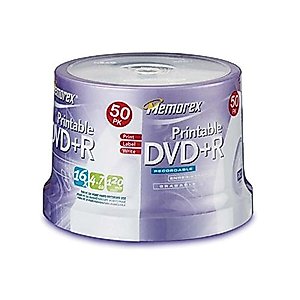 MEMOREX 50 Printable DVD+R Spindle
