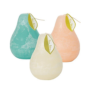 Sullivans Vance Kitira Pear Candle, Set of 3 Unscented 4.5 Inch Clean-Burning Dripless Real-Wax Candles for Home and Hosting Décor