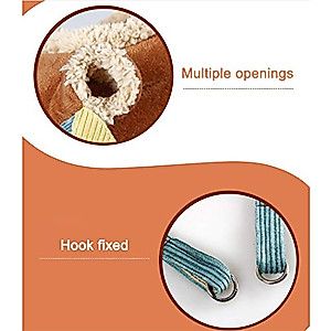 MQ Hamster Hammock Hamster Hanging Bed Hammock Toy Cage Accessories Warm Fleece Nest for Rodents Sugar Glider Guinea Pig (Brown)…