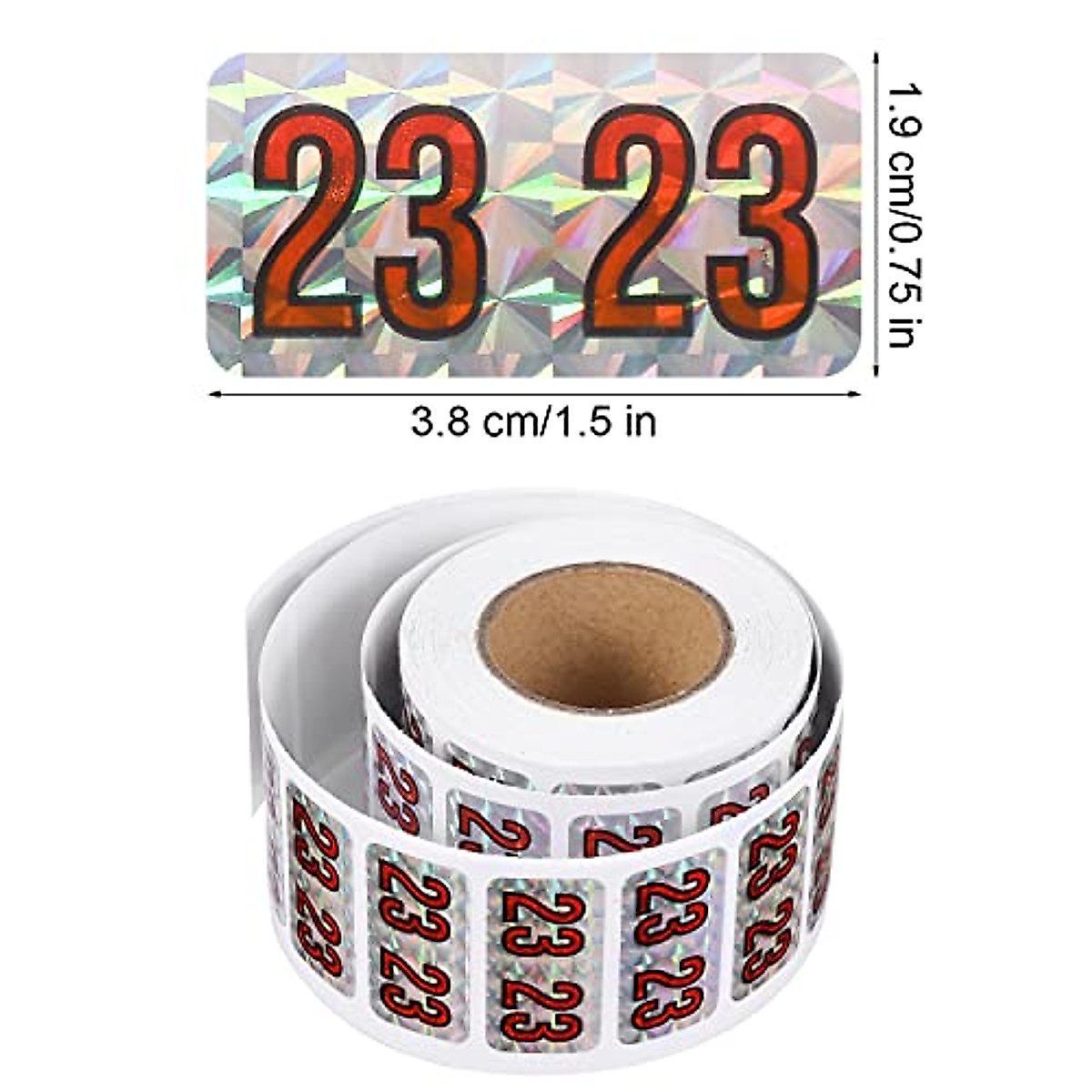 500pcs 2023 Stickers Labels, 2023 File Label Stickers 3/4" x 1-1/2" Rectangle Coded Colored Label Self Adhesive Stickers for Office Supplies Files Embellishment (Holographic Silver)