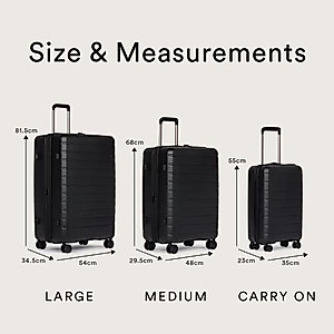 ANTLER | Stamford | 21 Inch Carry On Luggage | Lightweight Suitcase with Wheels and USB Port | Hard Case Luggage | Travel Suitcase with Packing Divider | TSA Approved Lock | Polycarbonate | Black
