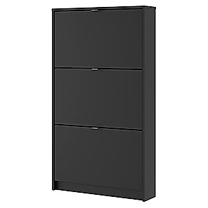 Tvilum, Black Matte Bright 3 Drawer Shoe Cabinet