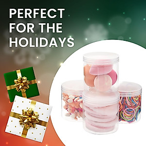 Juvale Slime Containers with Lids - 8 Pack Clear Plastic Jars for Kids DIY Crafts (12 oz)