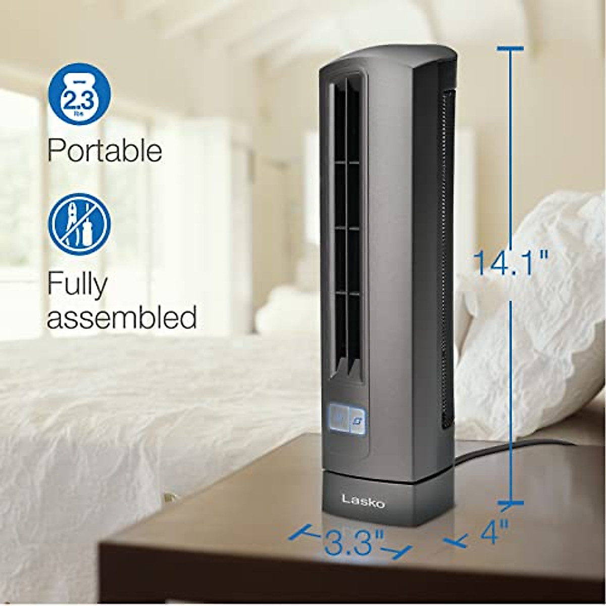 Lasko 4000 Air Stik Ultra-Slim Oscillating Fan (Renewed)