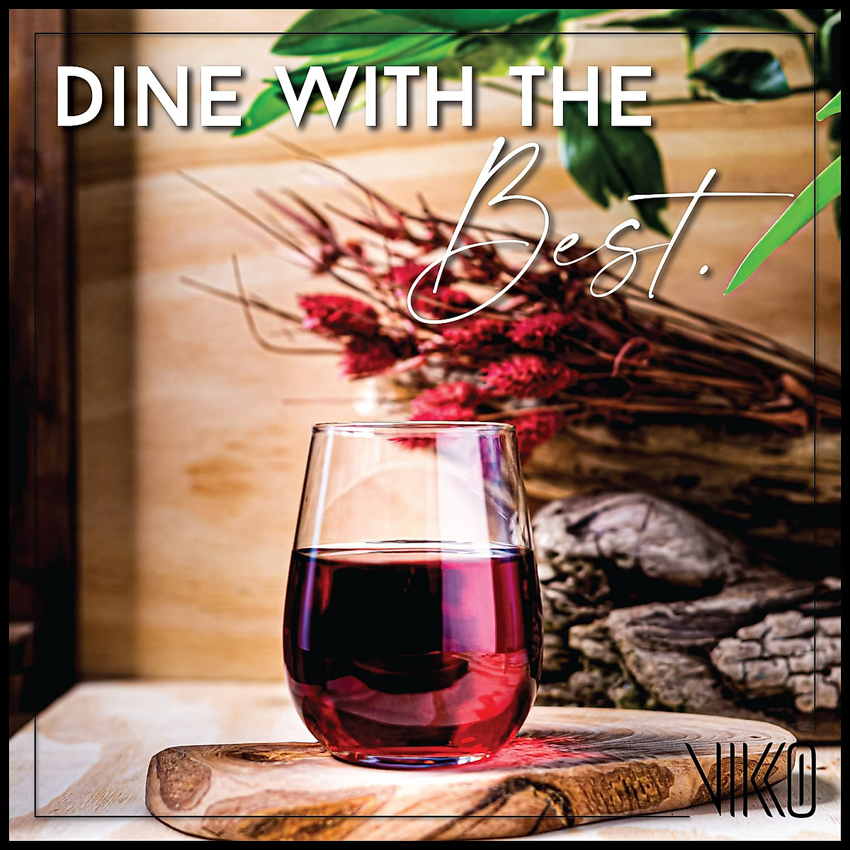 Vikko 12.25 Ounce Stemless Wine Glasses | – Dishwasher Safe – For Parties, Weddings, and Everyday – Great Gift Idea – Set of Six Stemless Wine Glass Tumblers