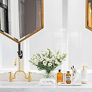 Bathroom Soap Dispenser Set - Bathroom Toothbrush Holder Set, Marble Bathroom Accessories, Gold Bathroom Accessories, Farmhouse Bathroom Decor, Gold Soap Dispenser, 5 Piece Bathroom Accessories Set