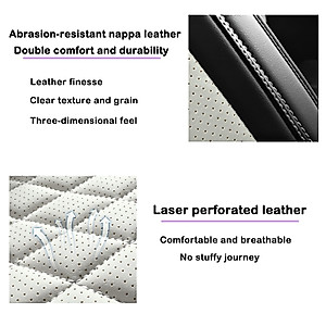 HHXT Car Seat Cover for Kia Sorento 2003-2025, Waterproof Soft Seat Covers with Airbag Compatible, Automotive Interior Accessories Seat Cushions and Seat Protectors(Black&Blue, 5 Seats)