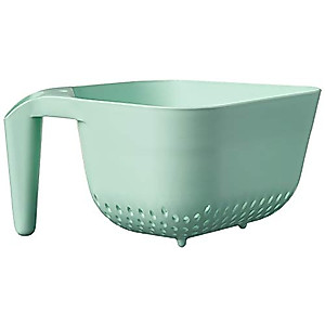 Tovolo Tovolo 3 Quart Colander BPA Free Food Safe Plastic Strainer with Handle Heavy Duty Heat Resistant Pasta and Veggies Kitchen Drainer Steam Basket Dishwasher Safe, Mint