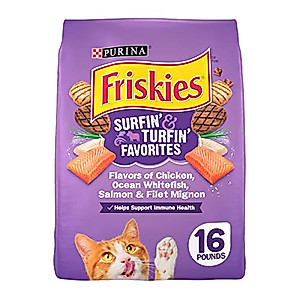 Purina Friskies Dry Cat Food, Surfin' & Turfin' Favorites - 16 lb. Bag