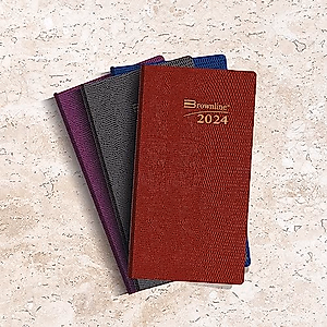 Brownline 2024 Traditional Weekly Pocket Planner, Appointment Book, 12 Months, January to December, Perfect Binding, 6" x 3.125", Assorted Colors (CB403.ASX-24)