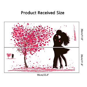 Love Red Heart Wall Decor Happy Valentine’s Day Accessories Wall Decals,Peel and Stick Removable Wall Decals,for Girls Room Couples Flower Bike Hot Air Balloon Tree Vinyl Sticker Wedding Couple Couple Bedroom Girls Kids Room Home Art Mural DIY Wallpaper (
