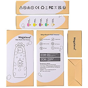 Baby Nail Trimmer Electric Baby Nail File with Light 10 Grinding Heads Safe Quiet Baby Nail Grooming Care Kit for Newborn Infant Toddler Toes Fingernails - Orange