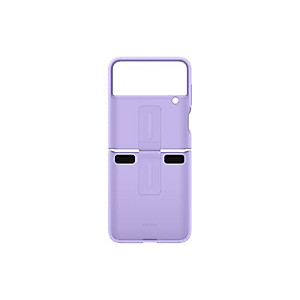 SAMSUNG Galaxy Z Flip 4 Silicone Cover with Ring, Protective Phone Case with Finger Loop, Matte Finish, Bold Style, Handheld Design, US Version, Bora Purple